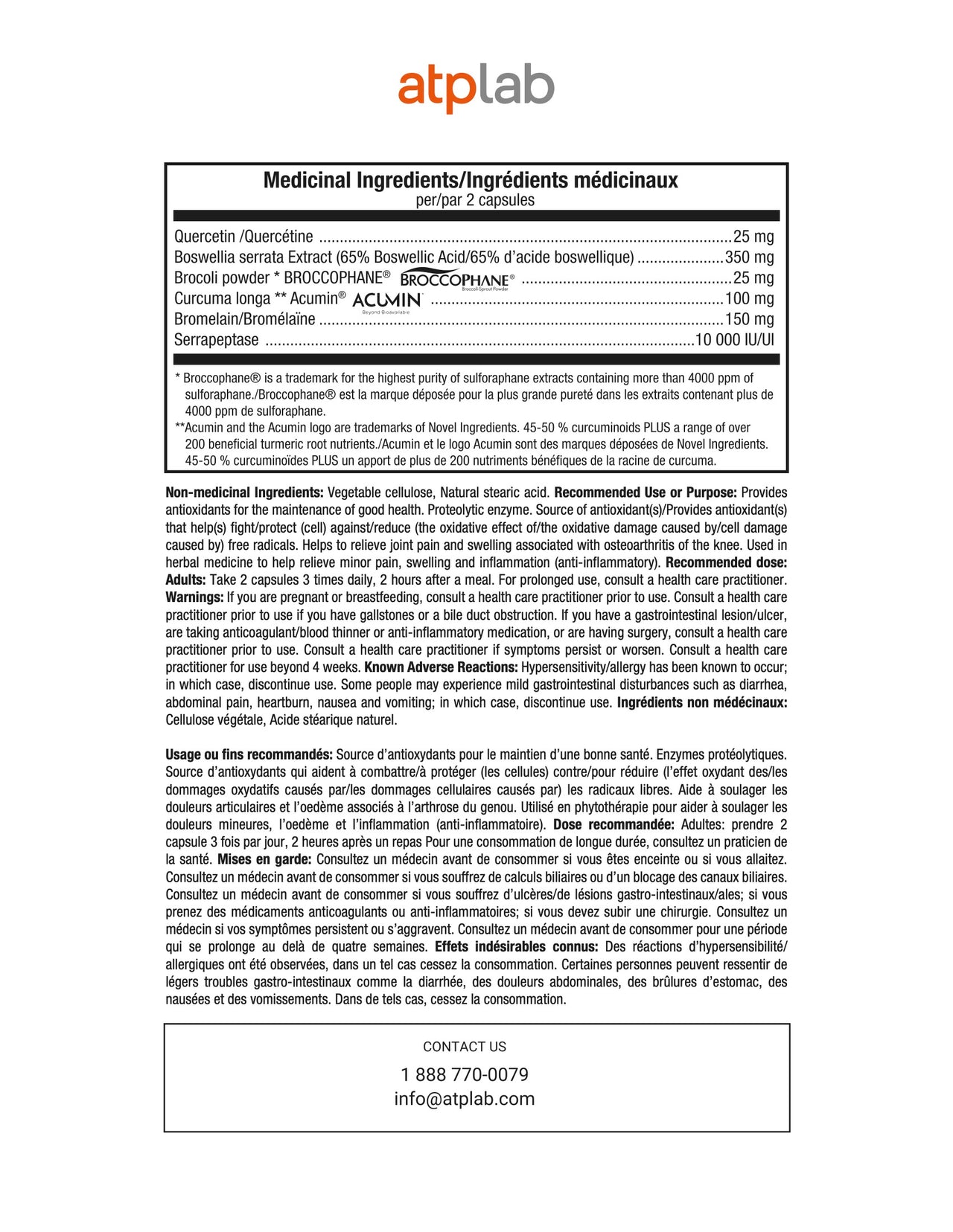 ATP LAB - Inflam Control 120 capsules – Shop Santé